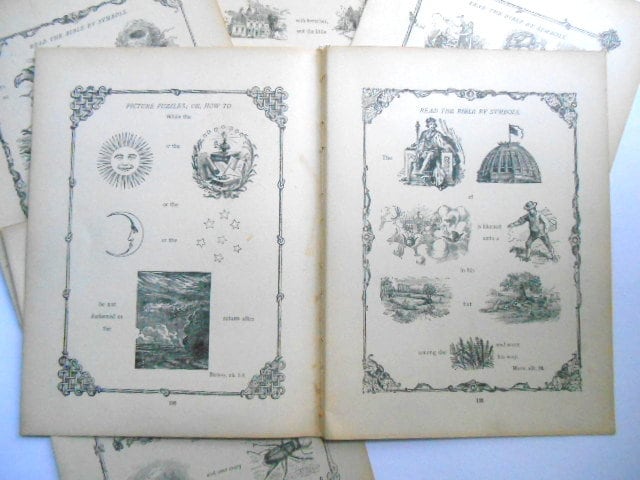 10 Pages 1899 Bible Symbols Sunday School Victorian Picture Book - Etsy