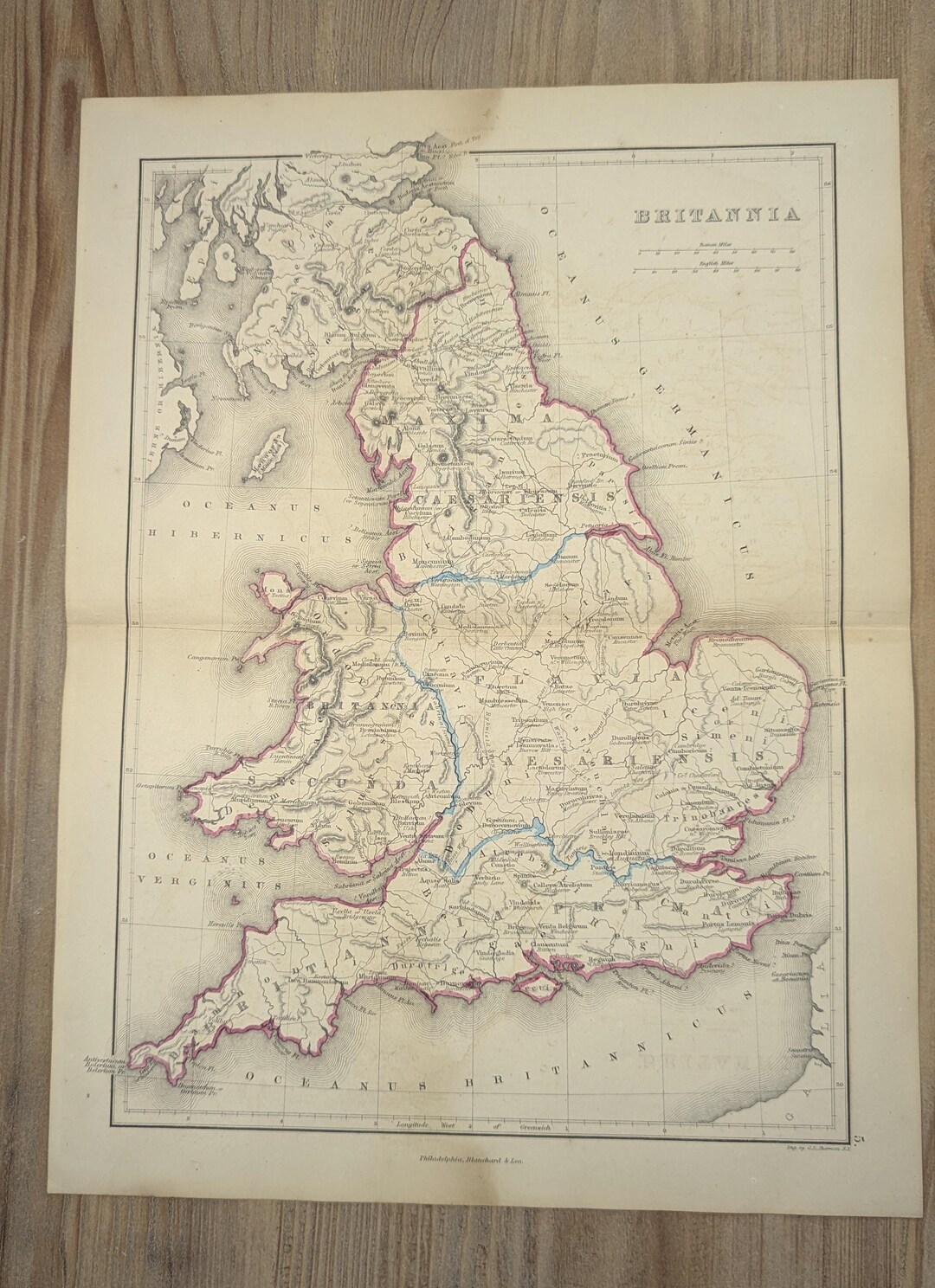 1856 Celtic Tribes Britannia Britain Blanchard & Lea Historical Map - Etsy