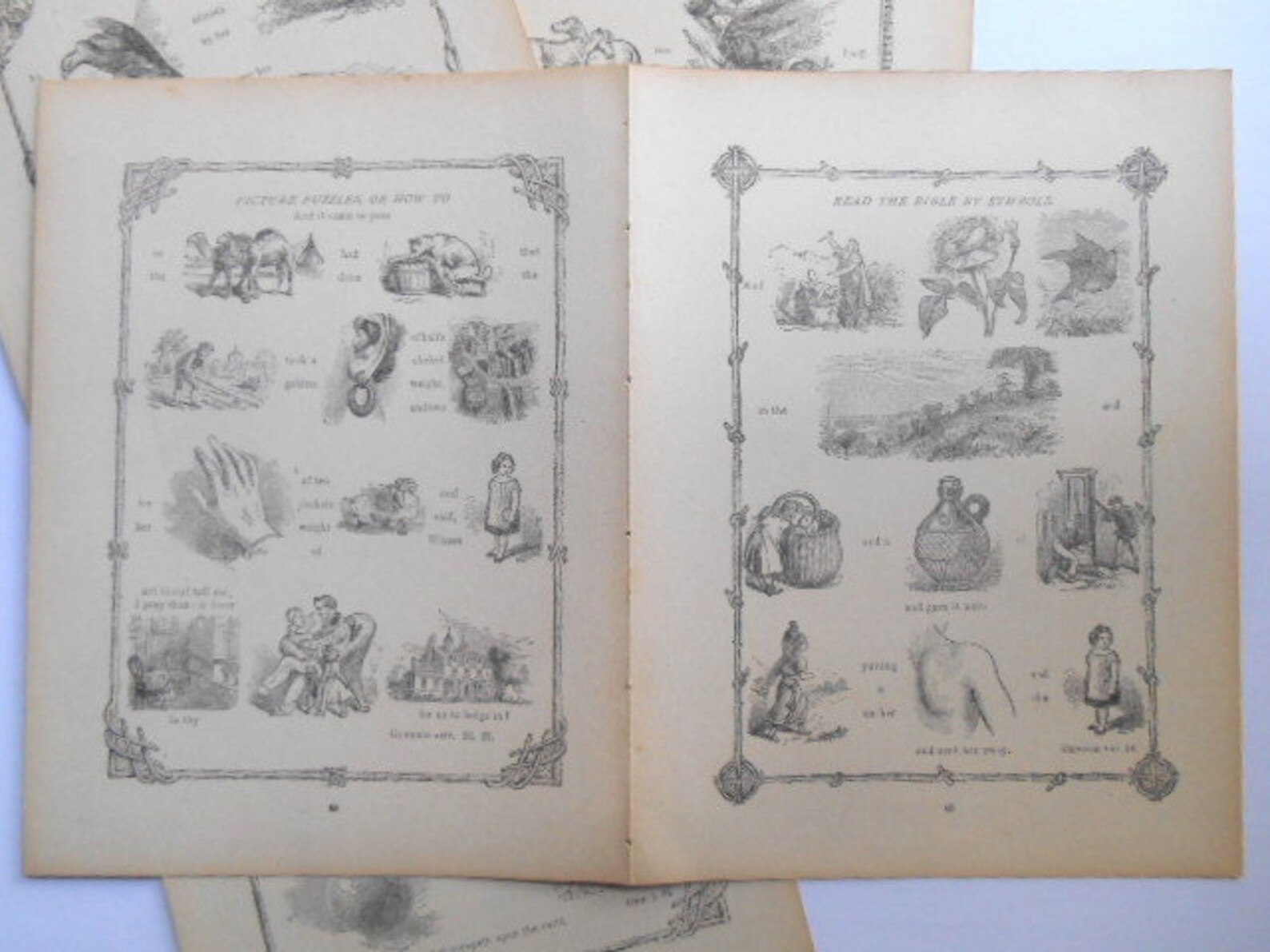 10 Pages 1899 Bible Symbols Sunday School Victorian Picture Book - Etsy