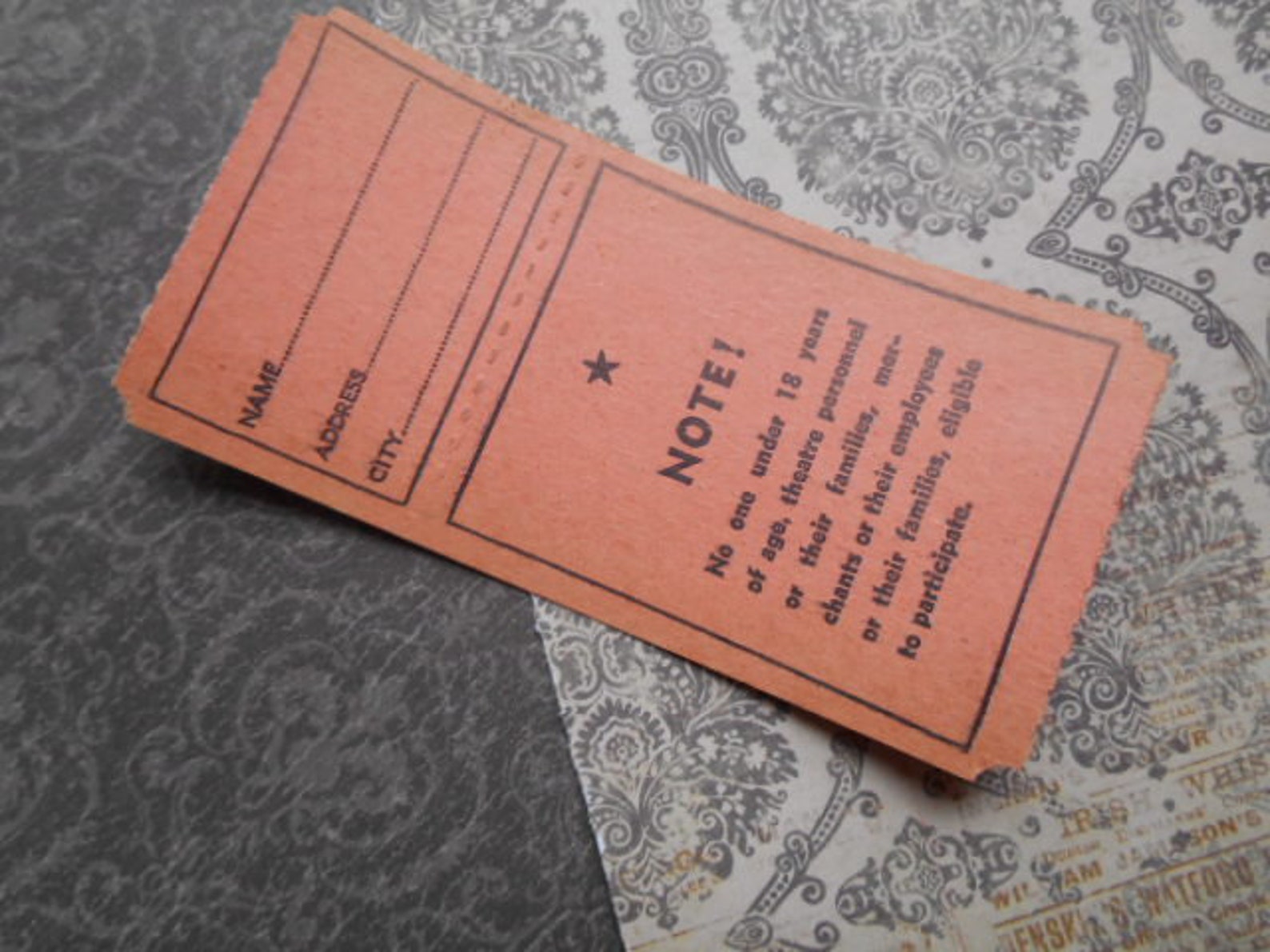 1950 2 Door Chevrolet Sedan Raffle Car Ticket Warner Brothers Theatres ...