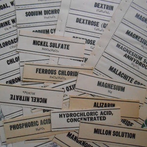 10 Vintage Chemistry Chemical Lab Labels - Etsy