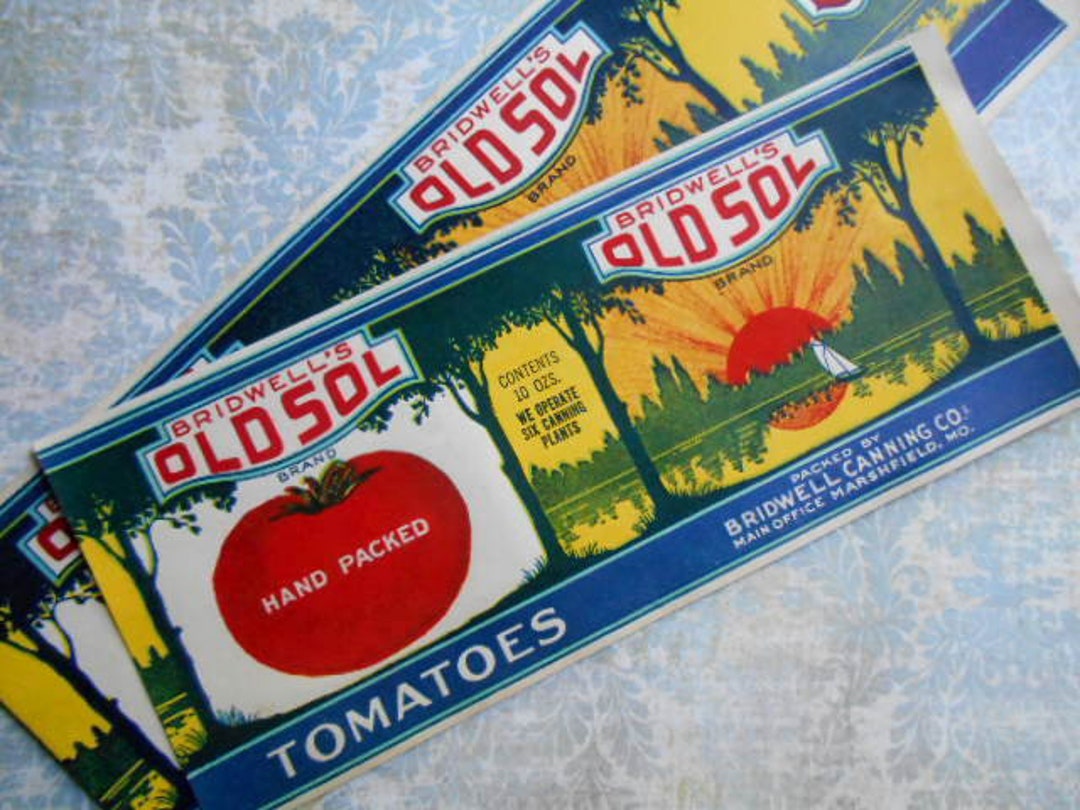 Two Old Sol 1930s Tomato Can Labels Bridwell Canning Company - Etsy