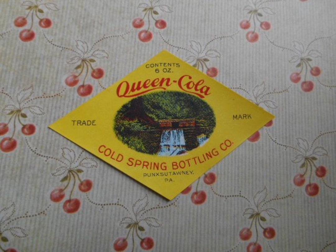 1910s Label Queen Cola Cold Spring Bottlig Company Punxsutawney PA - Etsy