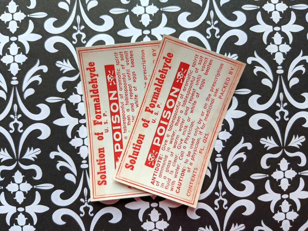 2 Formaldehyde Poison Labels Halloween Druggist Apothecary - Etsy