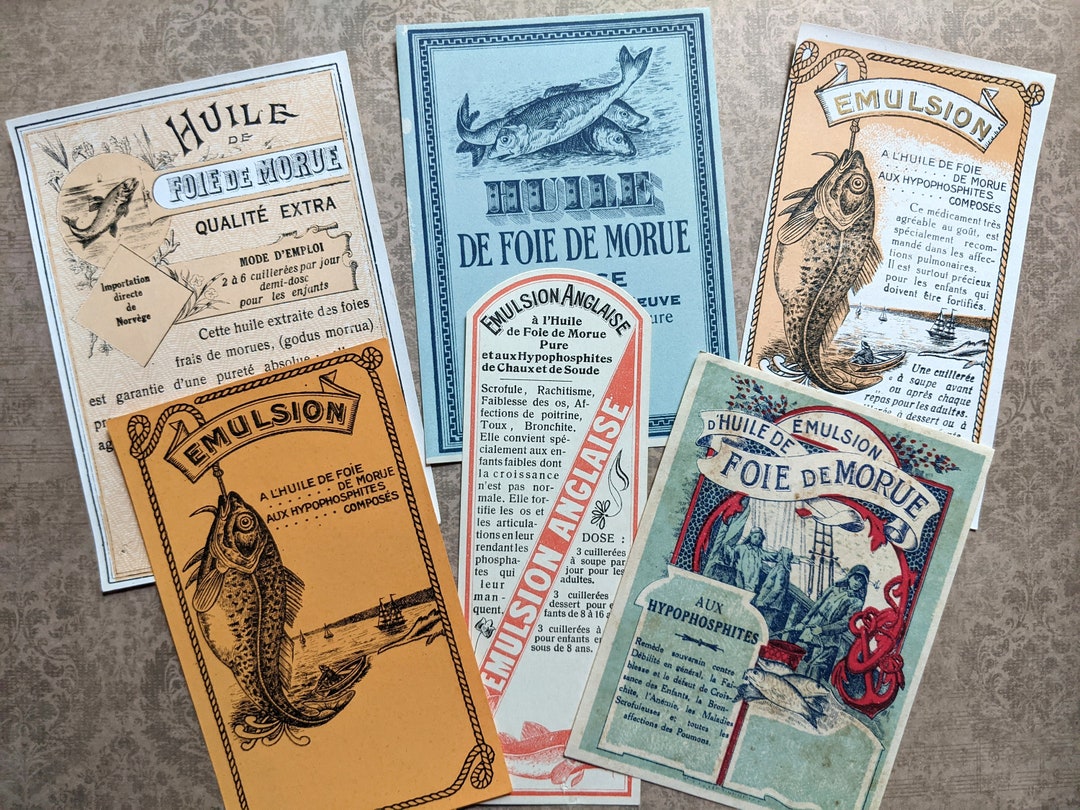 Early French Cod Liver Oil Label Fish Ship - Etsy