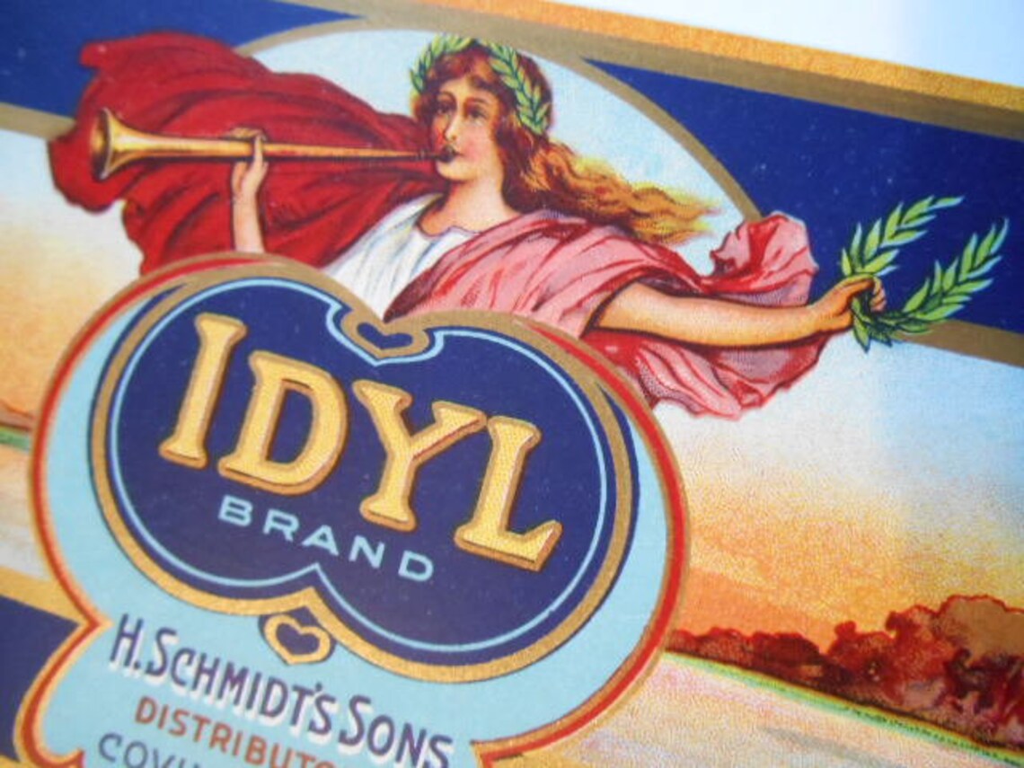 1920s Lovely Idyl Brand Edwardian Yellow Peach Lithograph Label - Etsy