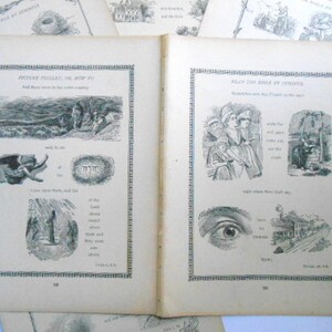 10 Pages 1899 Bible Symbols Sunday School Victorian Picture Book - Etsy