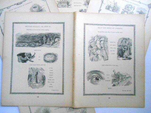 10 Pages 1899 Bible Symbols Sunday School Victorian Picture Book - Etsy
