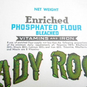 1940s Lady Rose Flour Sack Label Western and Central Mills Kansas City ...