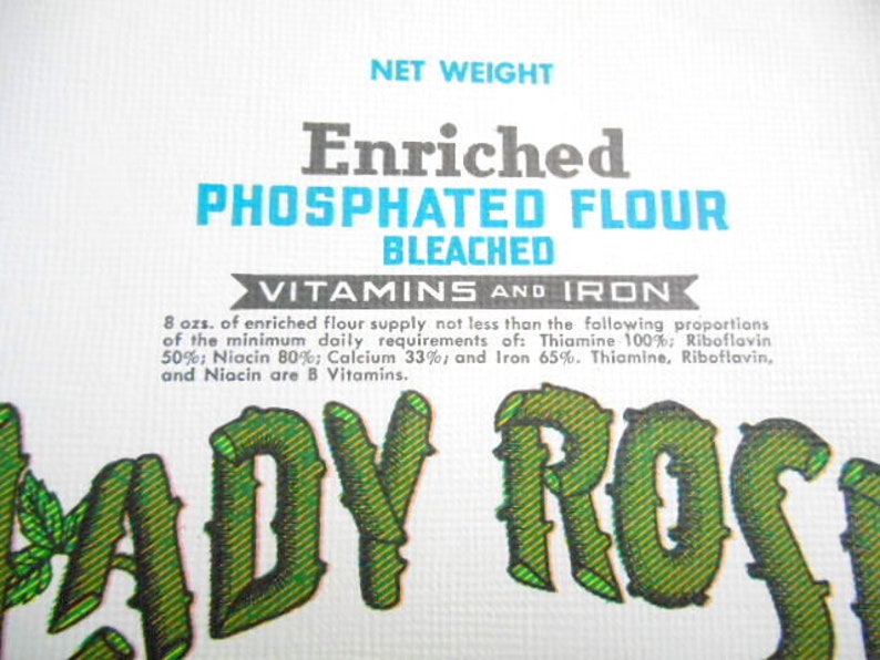 1940s Lady Rose Flour Sack Label Western and Central Mills Kansas City ...