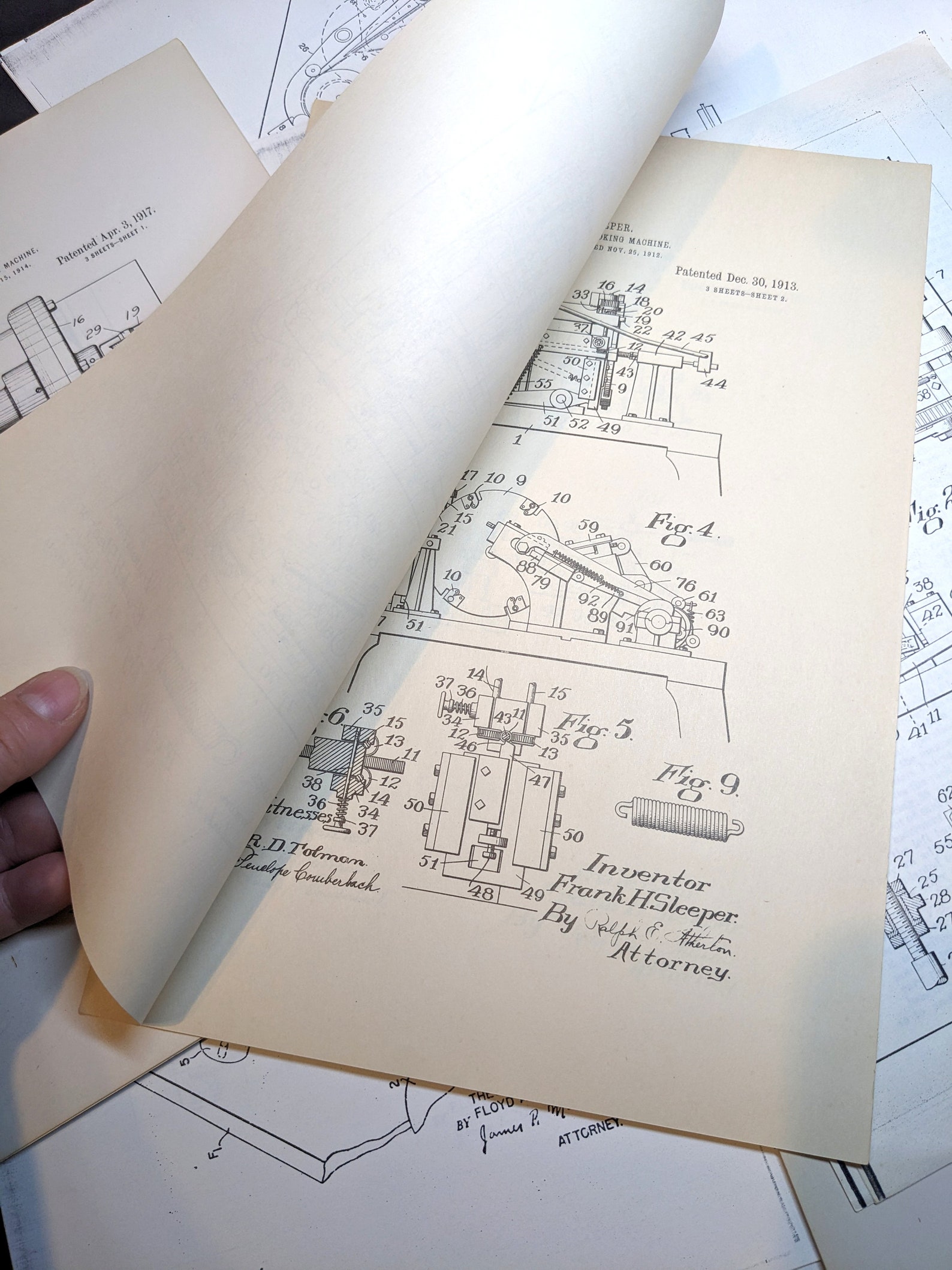 3 Random Patent Office Prints Mechanical Patents for Metal Working ...