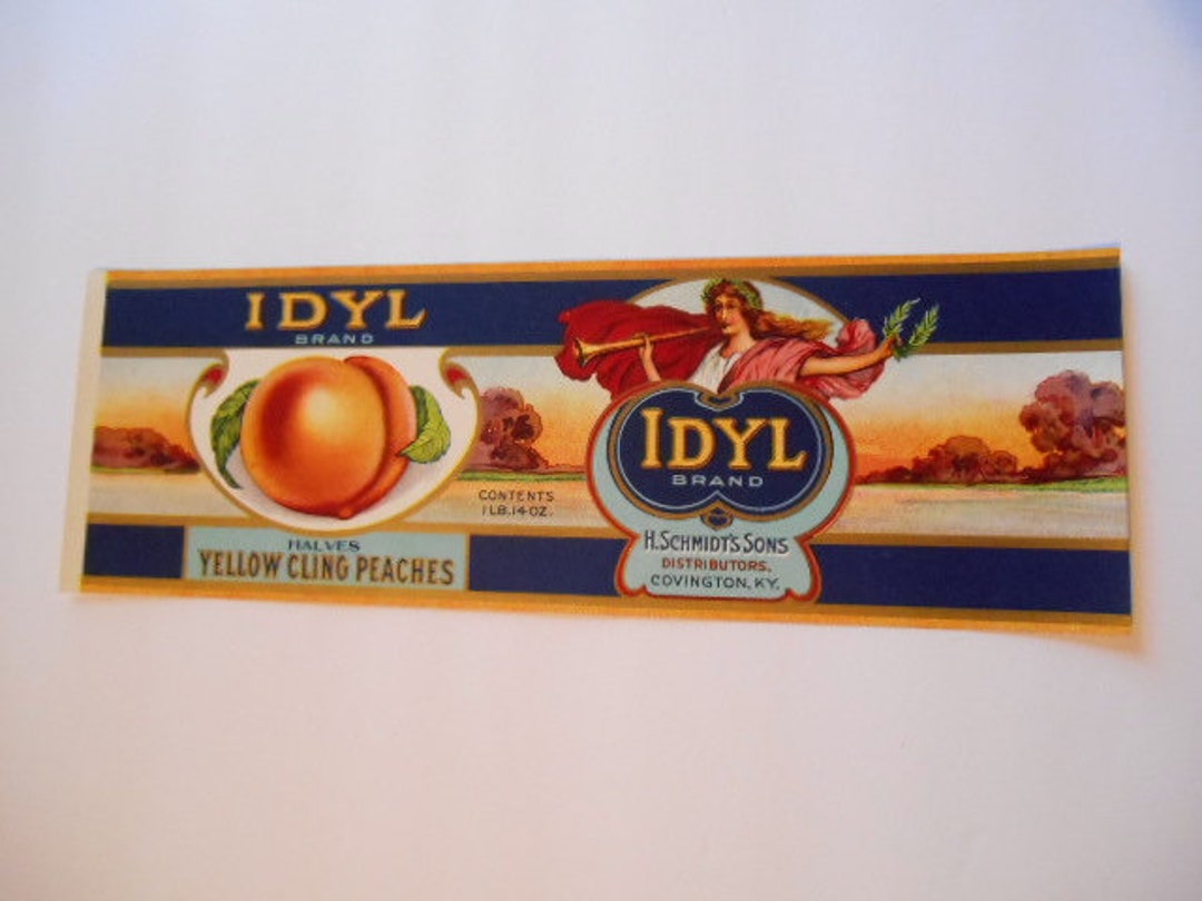 1920s Lovely Idyl Brand Edwardian Yellow Peach Lithograph Label - Etsy