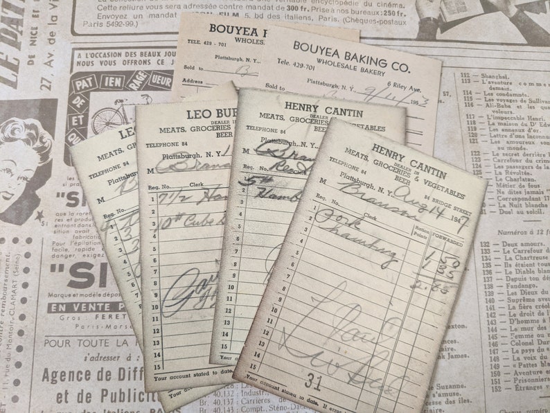 6 Used Hand Written Receipts Bill of Sale Documents 1940s - Etsy