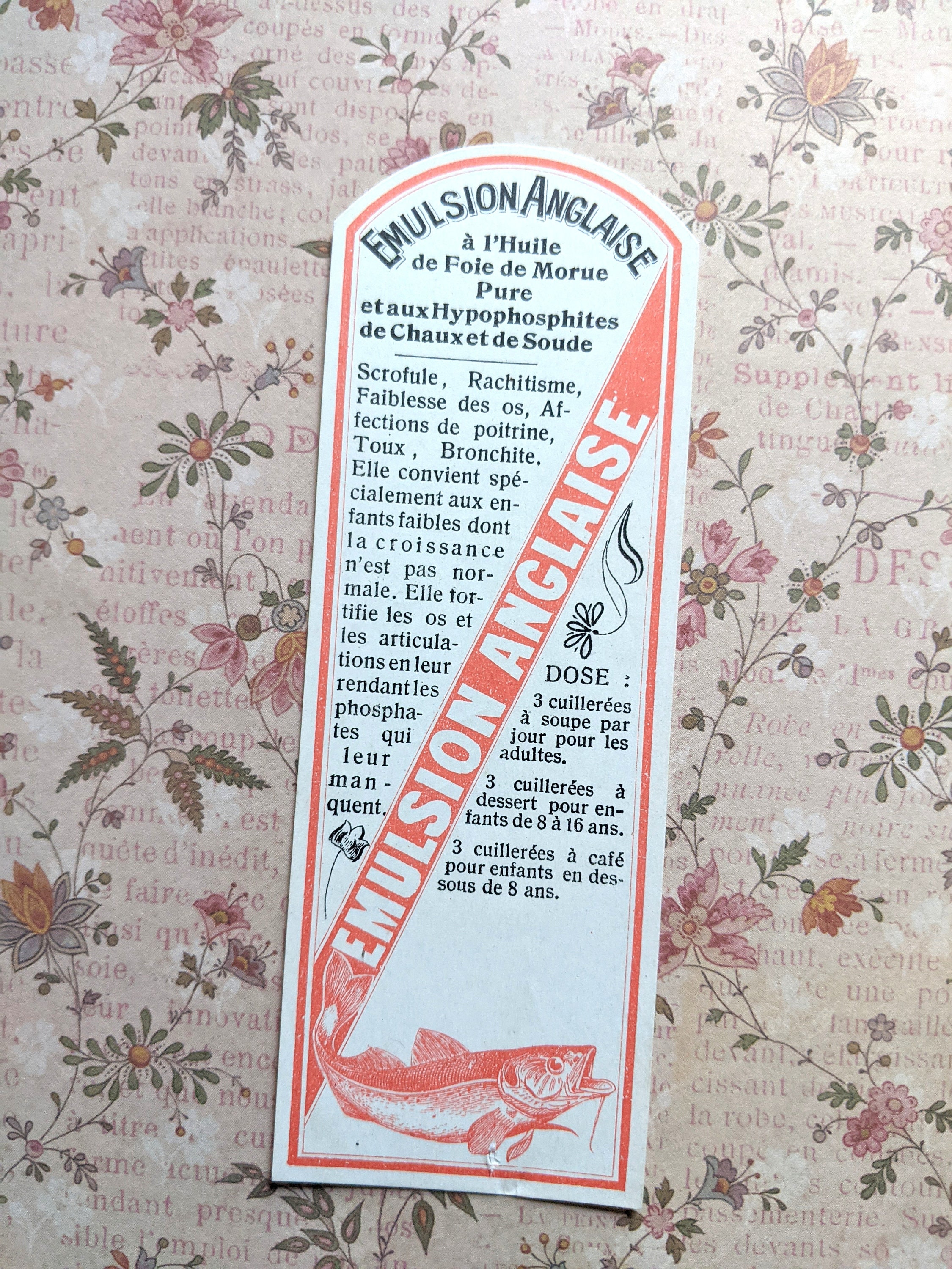 Paper & Party Supplies Labels Early French Cod Liver Oil Label Fish ...