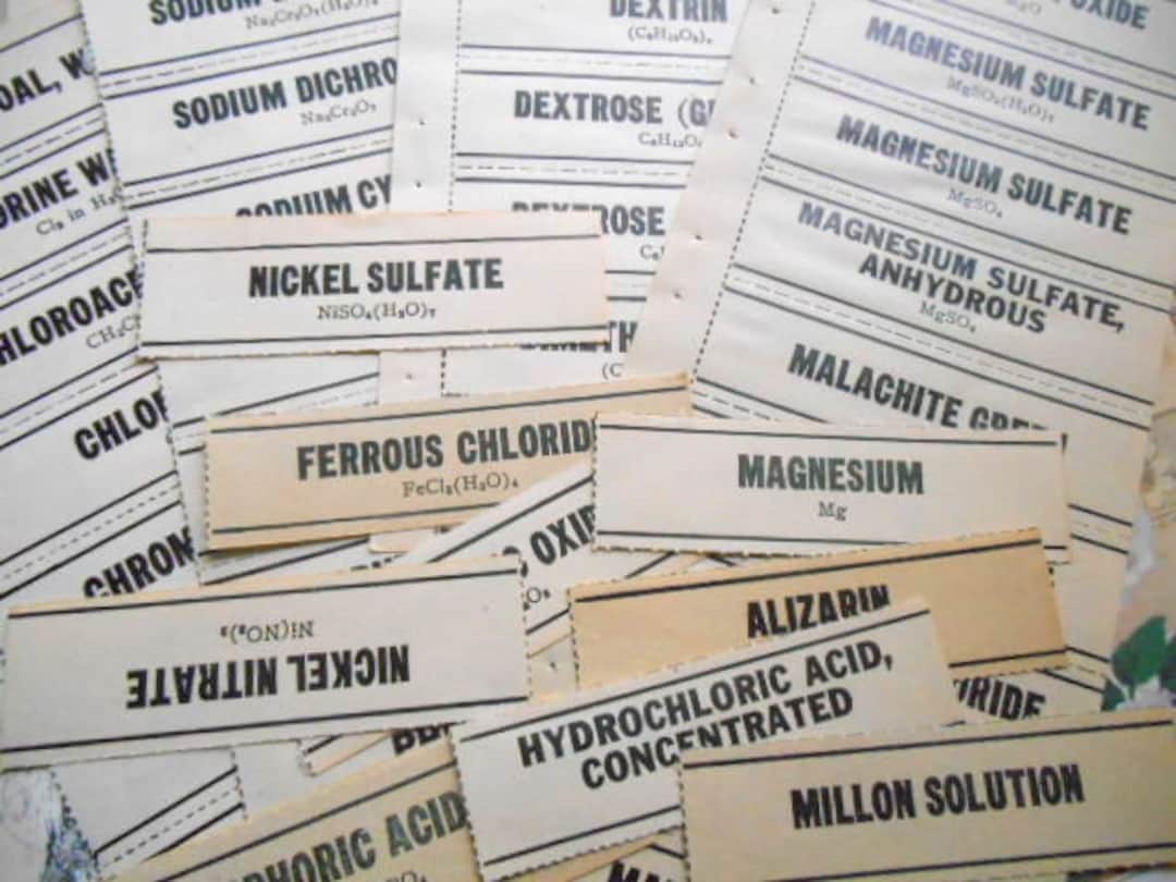 10 Vintage Chemistry Chemical Lab Labels - Etsy