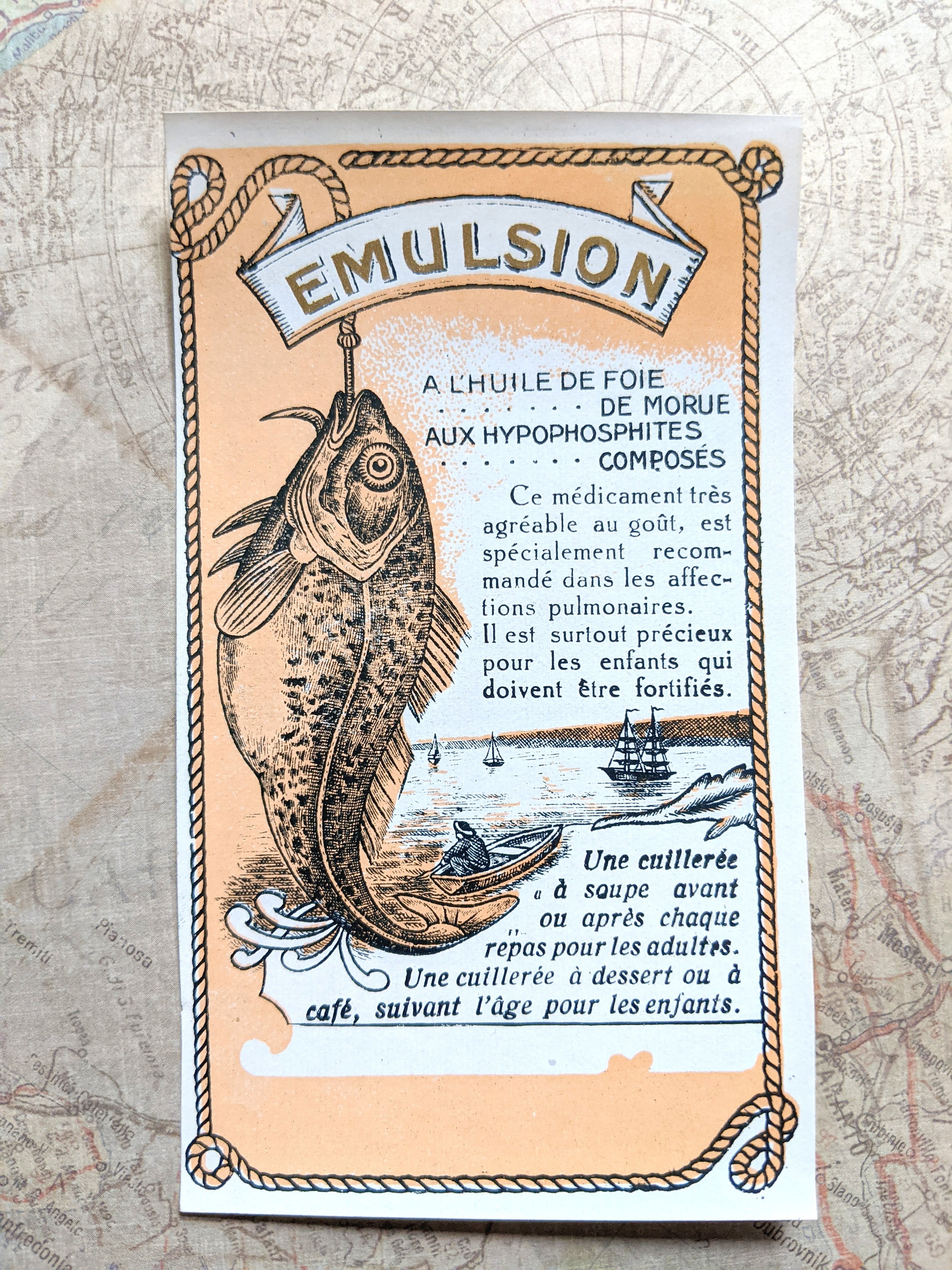 Paper & Party Supplies Labels Early French Cod Liver Oil Label Fish ...