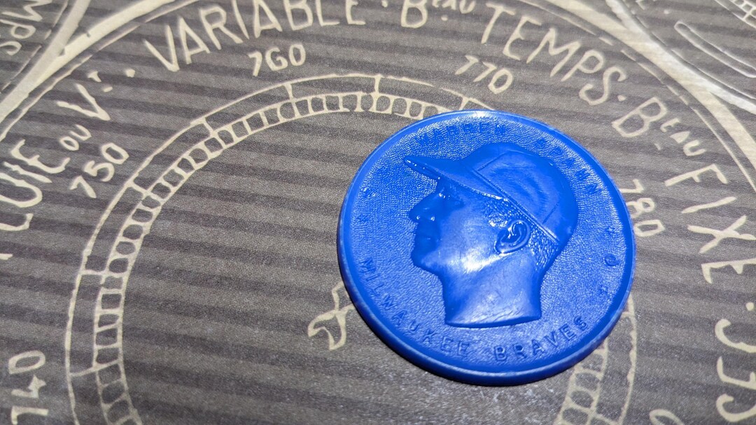 1955 Blue Warren Spahn Armour Hot Dogs Promo Plastic Toy Coin - Etsy