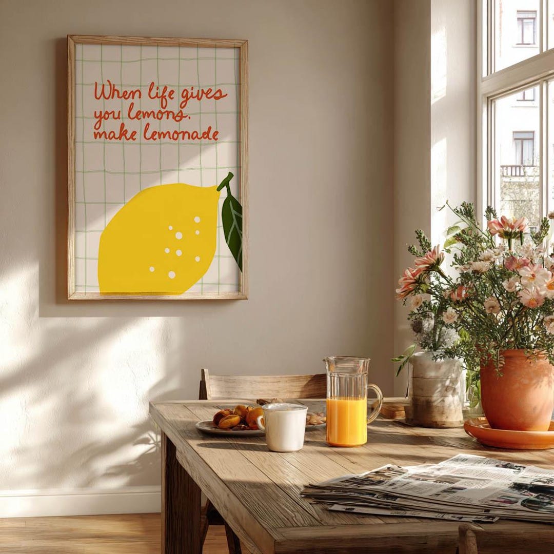 When Life Gives You Lemons Make Lemonade Wall Art, Inspirational Quote ...
