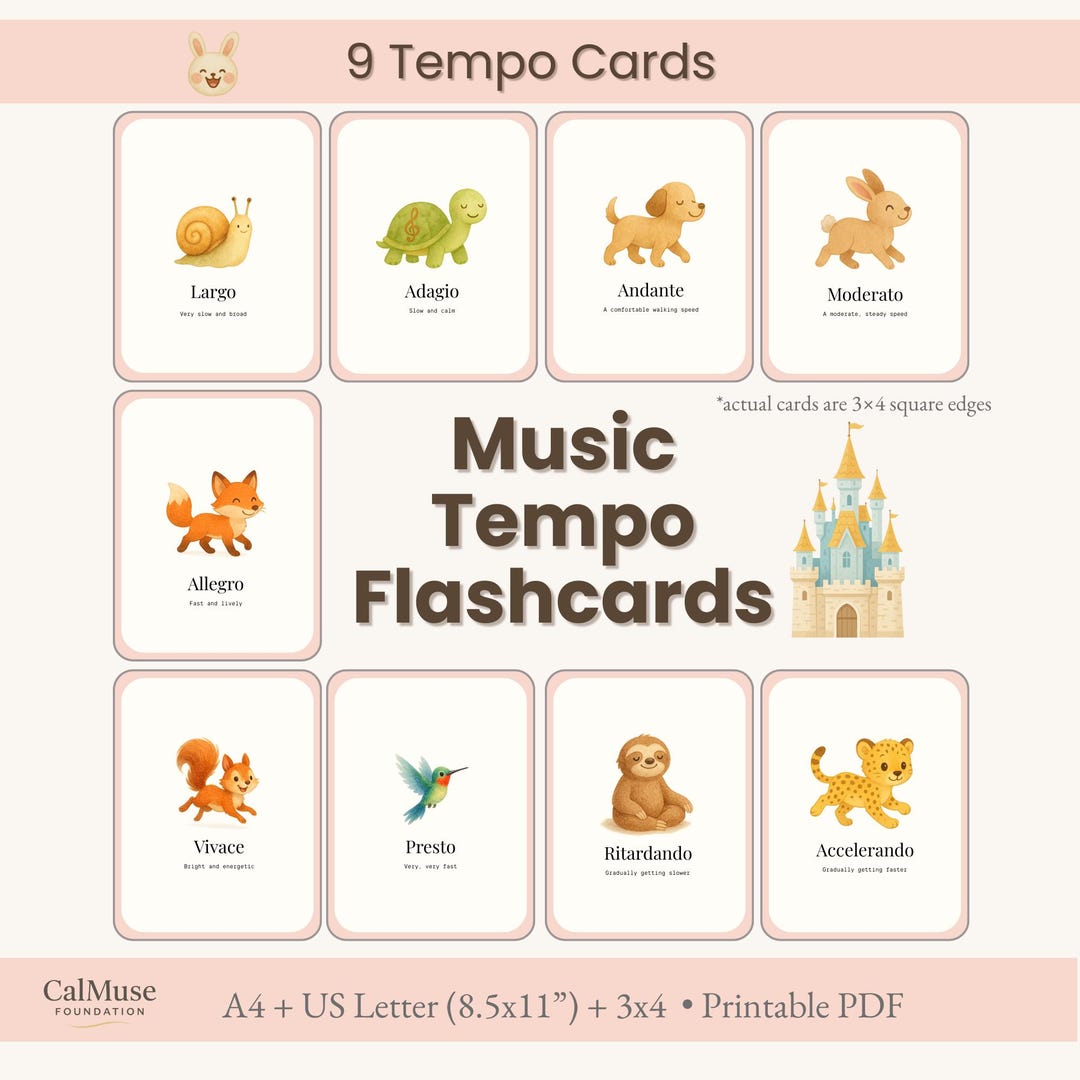 Music Tempo Flashcards for Kids | Music Teachers | Homeschool ...