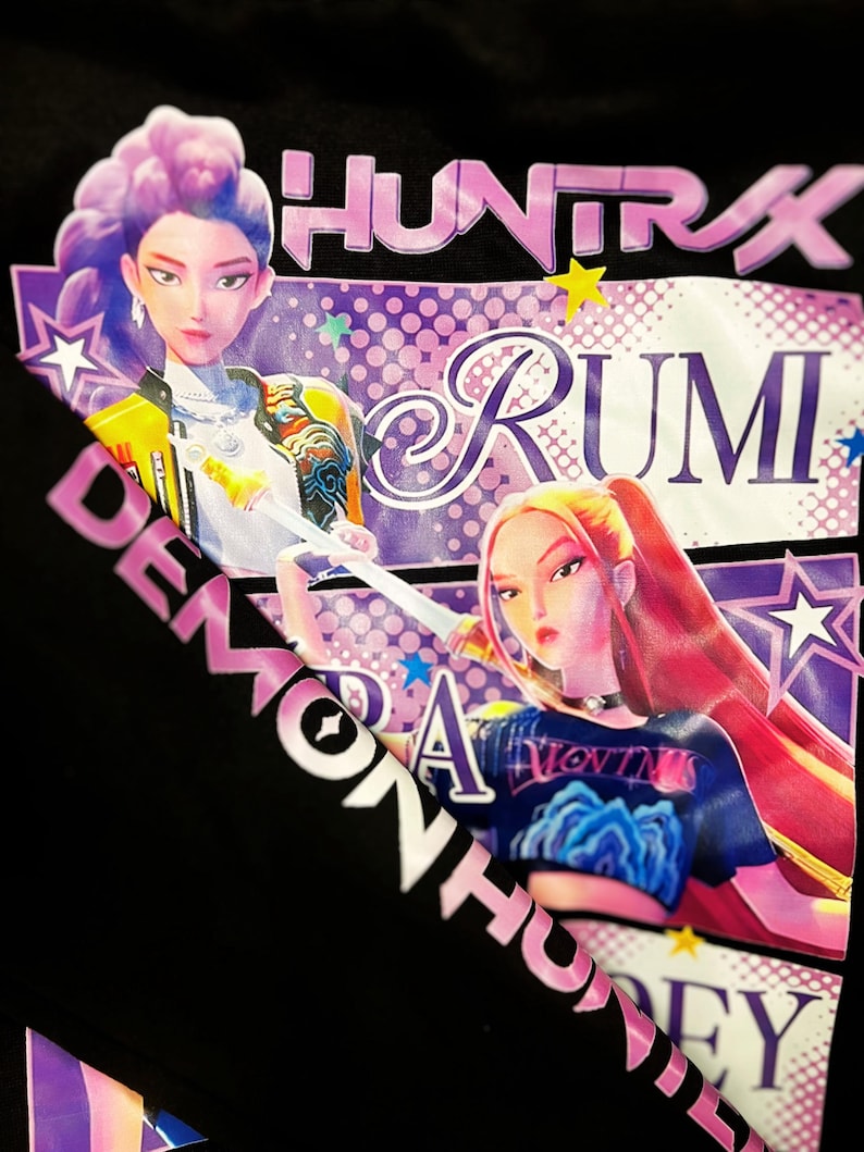 Kpop Demon Hunters Hoodie, Huntrix Print Sweatshirt, Anime Cat Ear ...