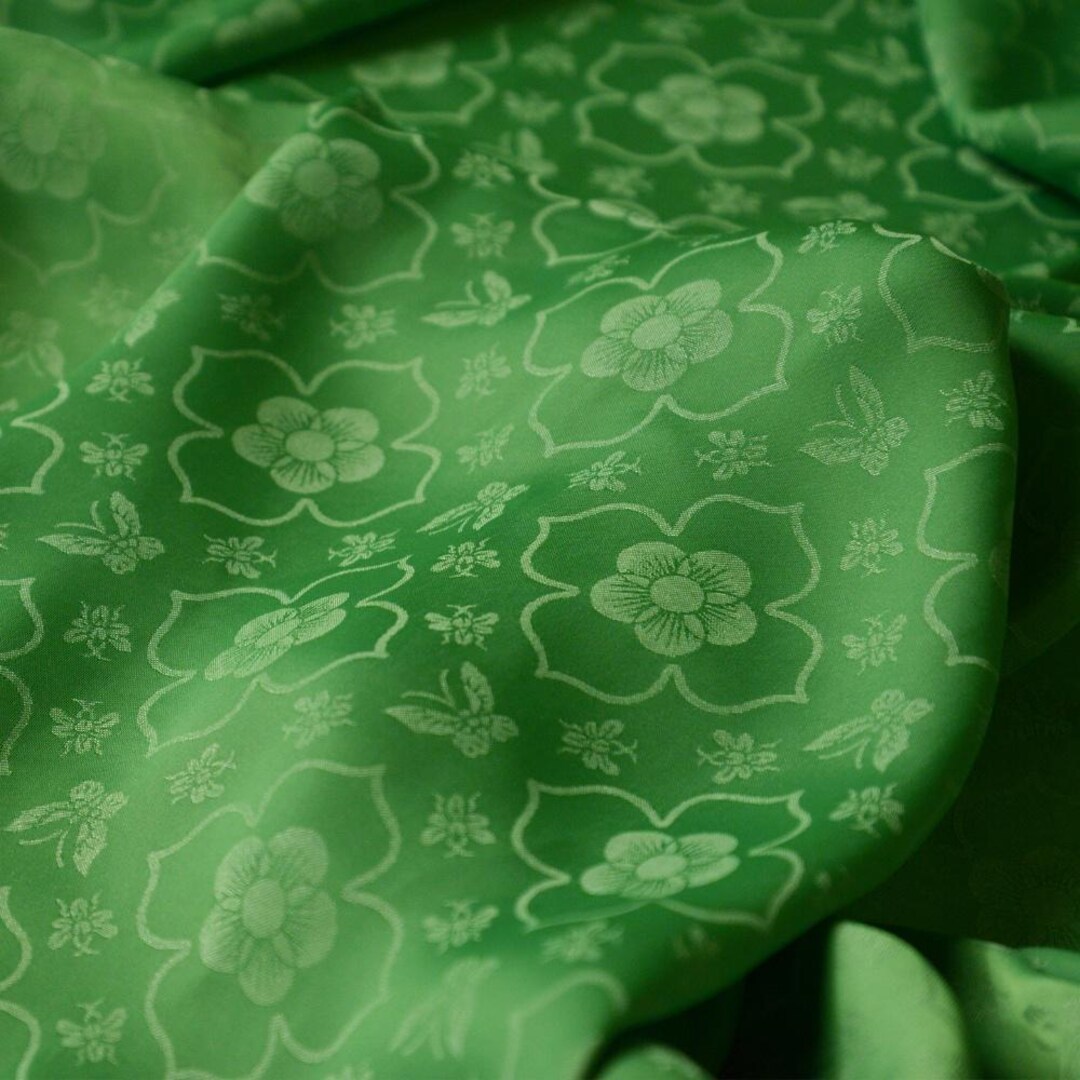 Bee Butterfly Silk Satin, Floral Hanfu Fabric, Cheongsam Dress Material ...
