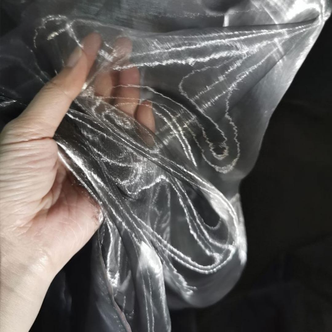 Carbon Gray Liquid Sheer - Transparent Organza for Celestial Hanfu ...