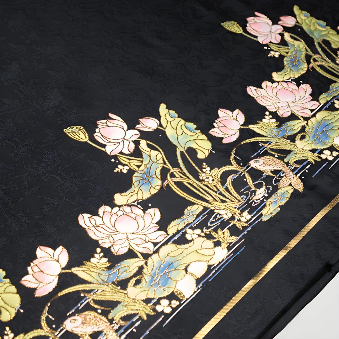 Lotus Gold Brocade, Double Warp Weaving, Modern Hanfu Silk - Etsy