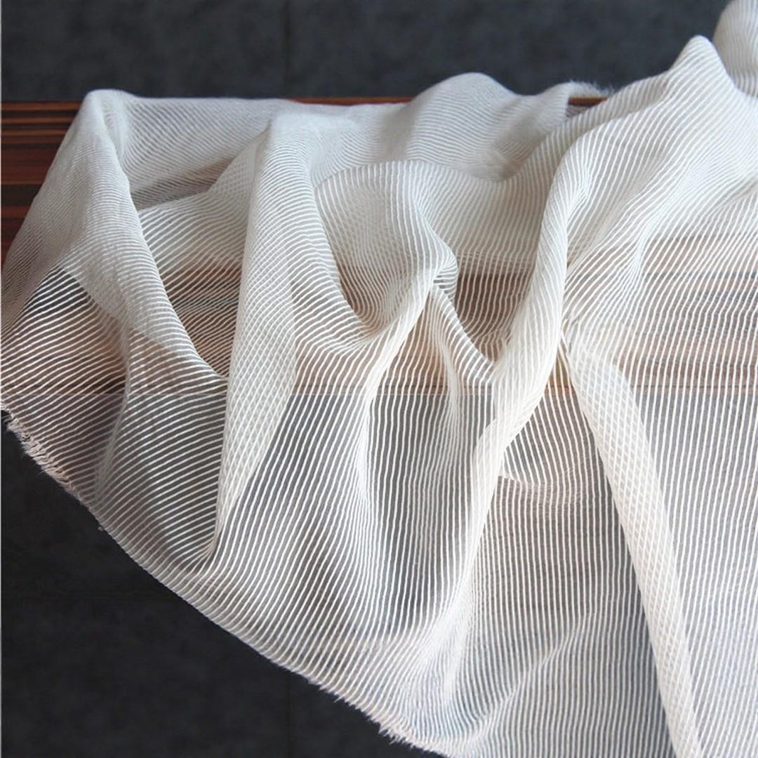 3D Striped Mesh Fabric - Architectural Sheer Textile for Avant-garde ...