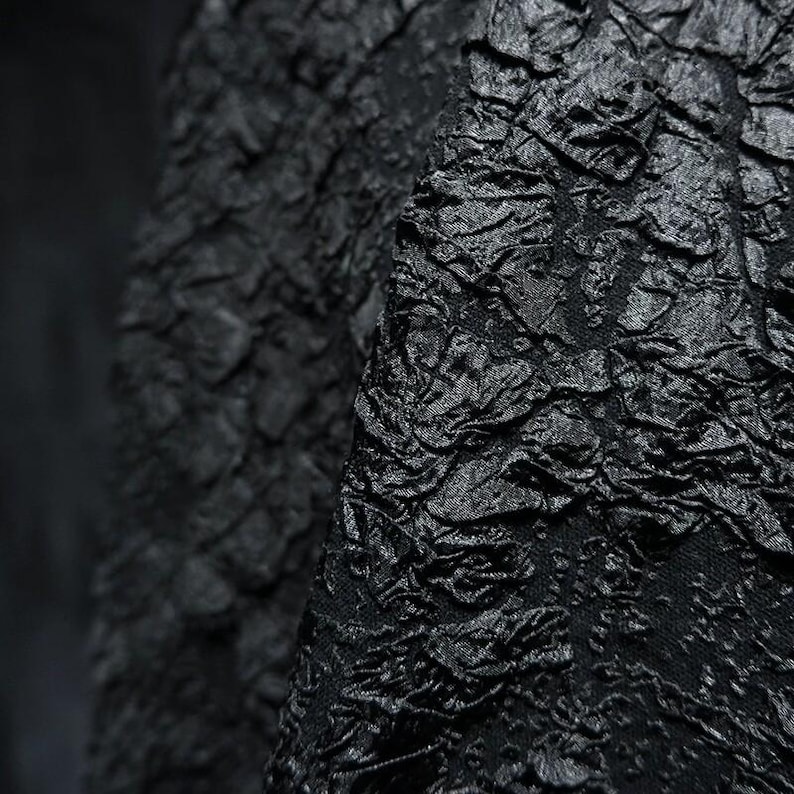 Stone Texture 3D Jacquard Crinkle Fabric – Creative Designer Material ...