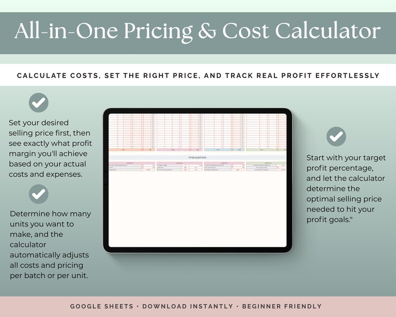 Coffee Shop Cost Calculator | Recipe Costing & Pricing Template | Food ...