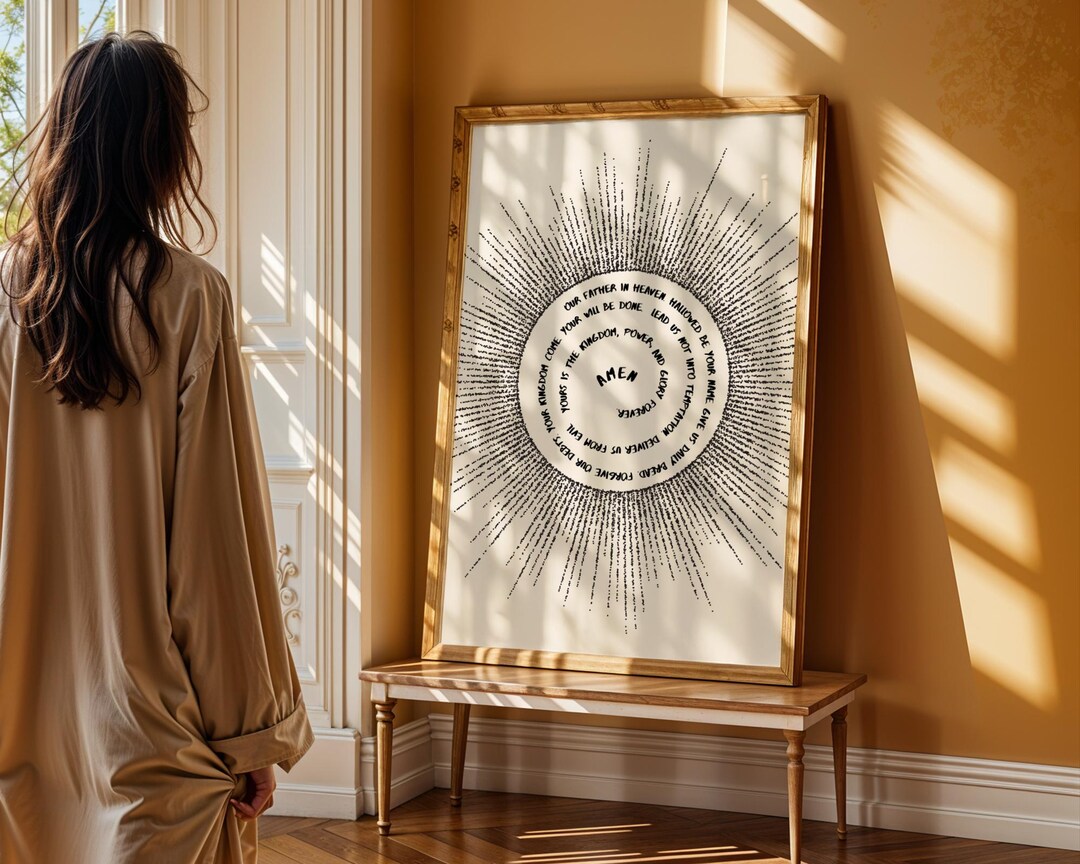 Lords Prayer Wall Art, Unique Christian Art, Our Father in Heaven Print ...