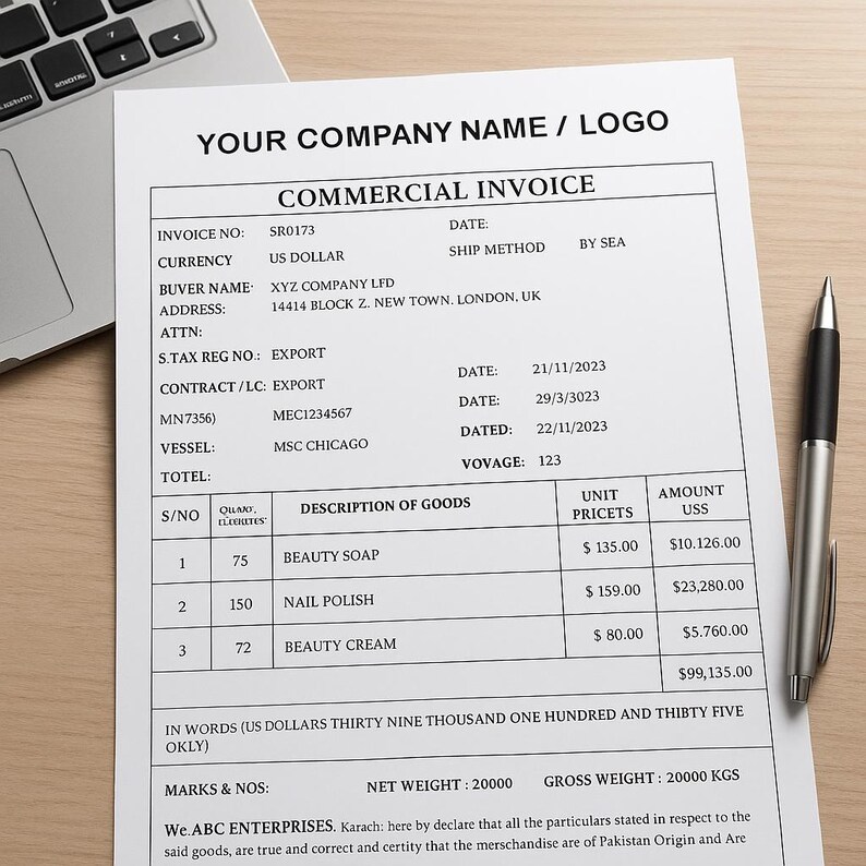 Editable Invoice Template Excel, Small Business Billing (digital ...