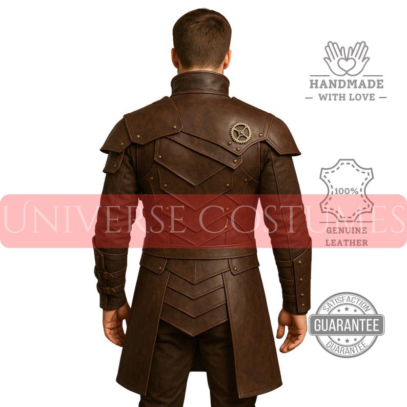 Steampunk Knight Leather Armor Costume | Handmade Brown Leather Cosplay ...