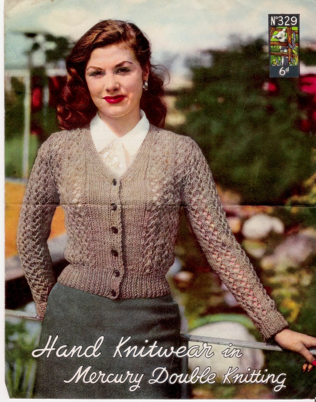 Vintage British Lister 1950's Women's Cardigan Knitting Pattern No 329 ...