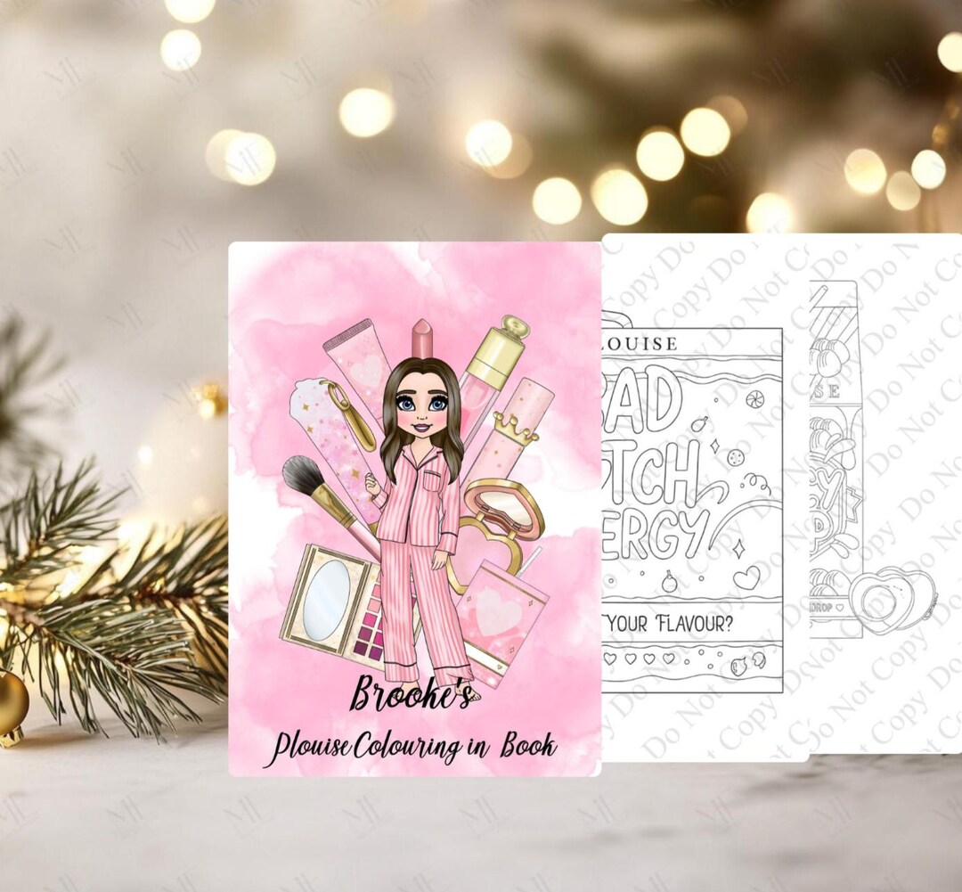 Pink Makeup Inspired Personalised Colouring in Book - Etsy UK