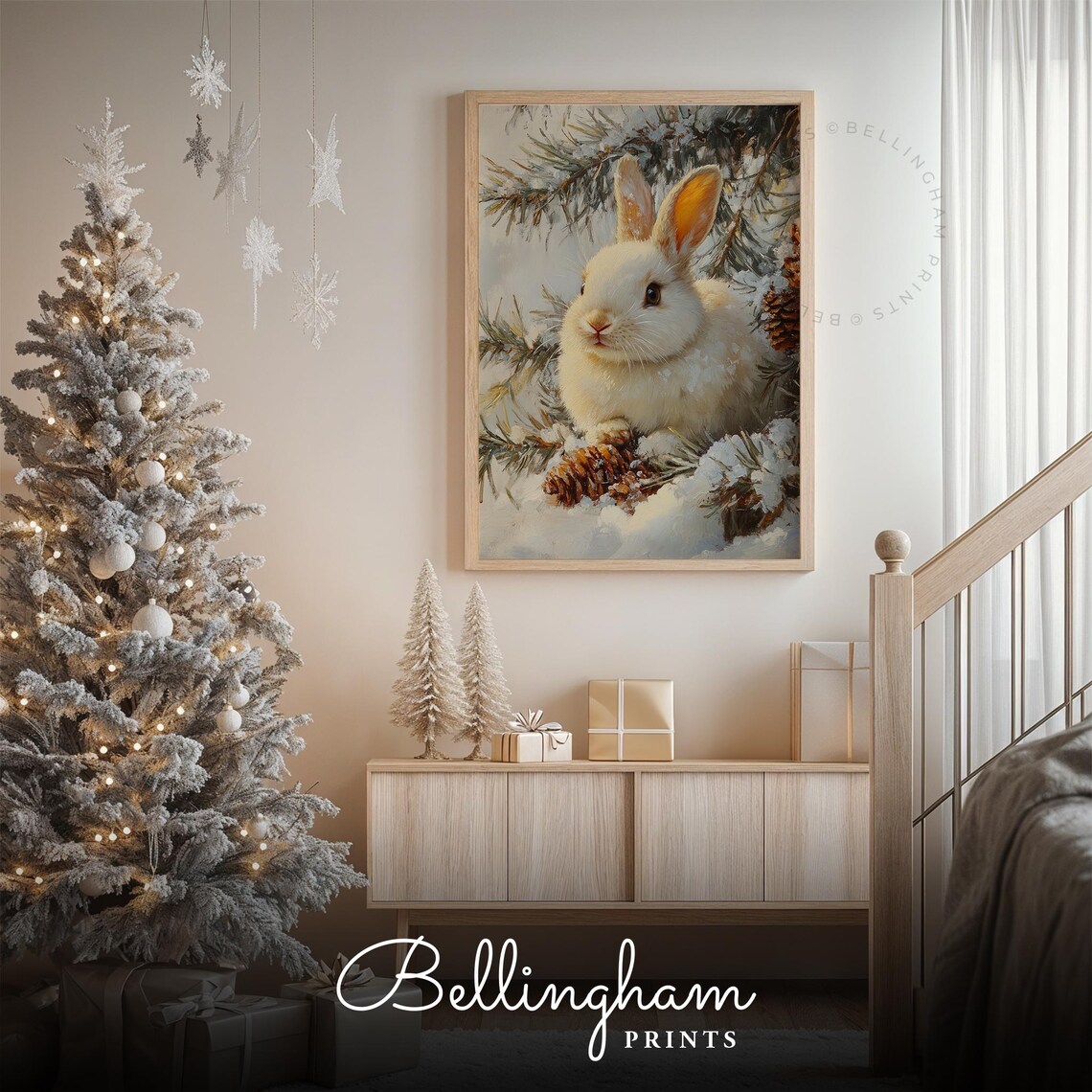 Winter Rabbit Print – Rustic Cottagecore Still Life (digital Download ...