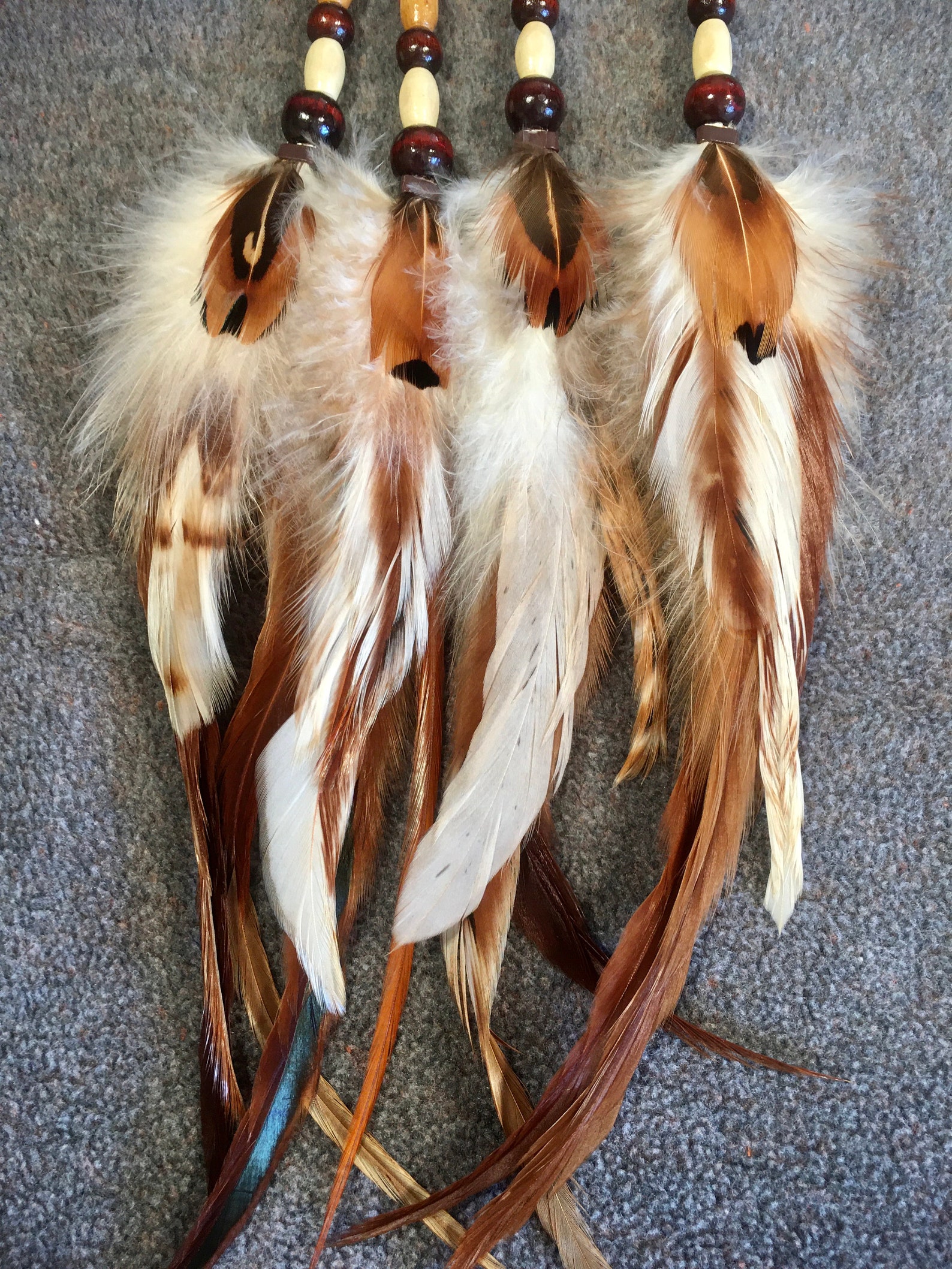 Wild and Free Feather Hair Clip Soft Golden Cream Vibrant Bronze Long ...
