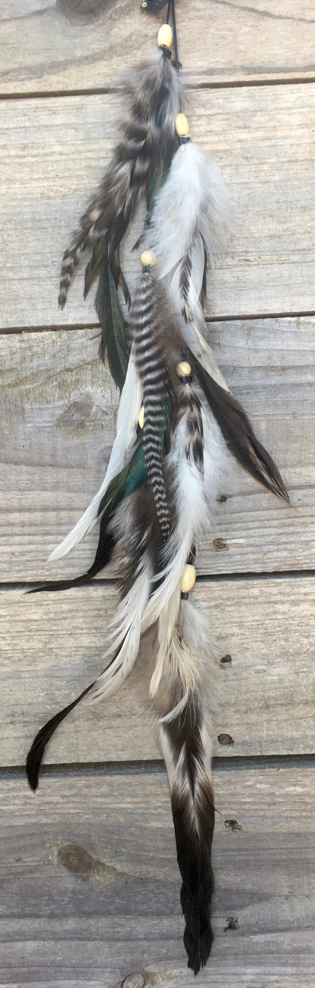 Black & White Feather Hair Clip | 20+ Inch Double Strand Rooster ...