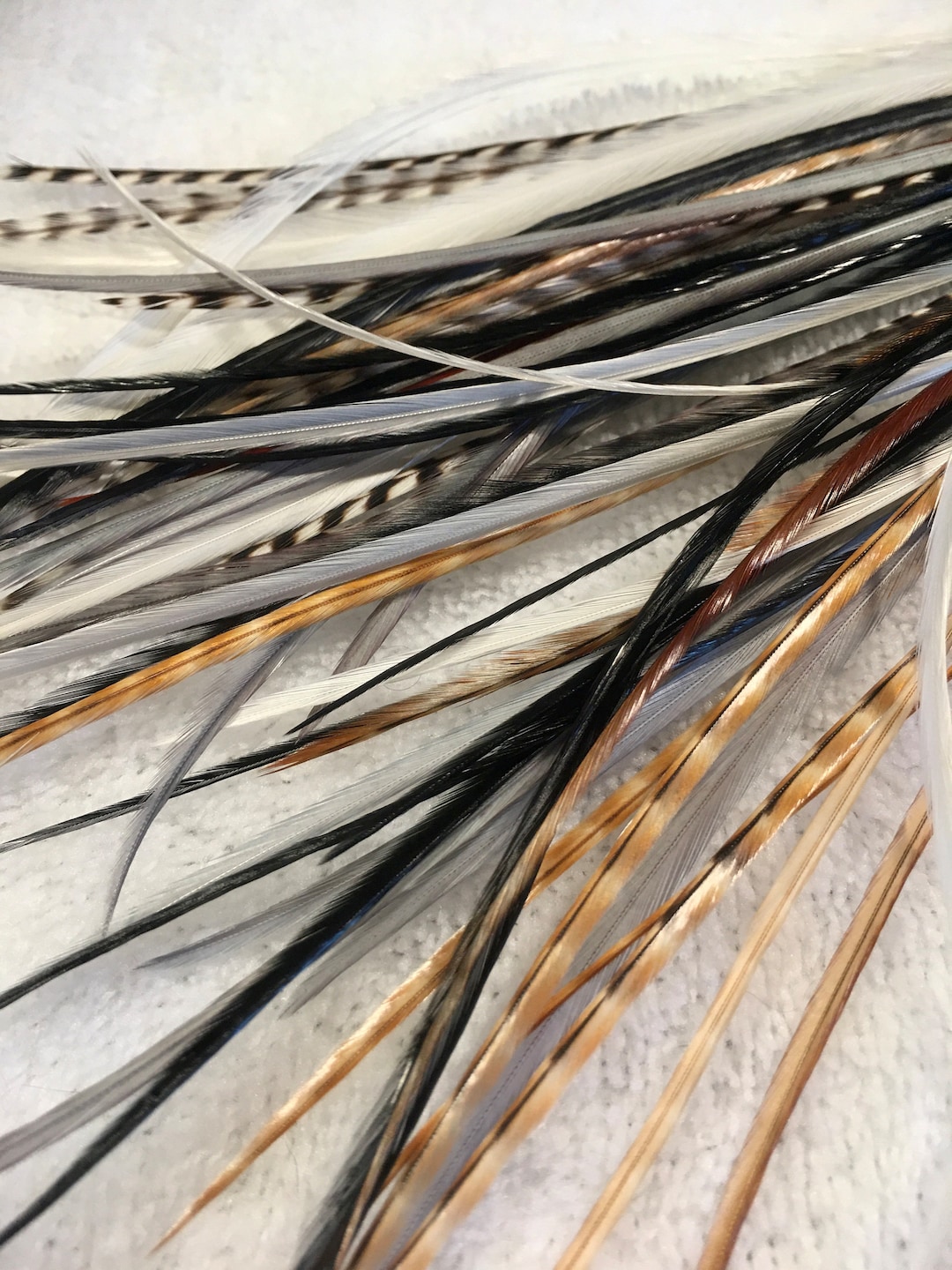 Skinny Feather Hair Extensions 6–7 Inch Natural Rooster Feathers for ...