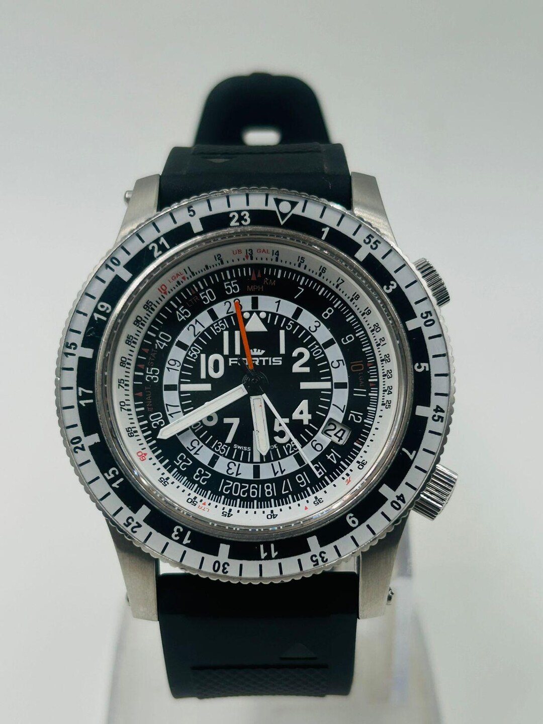 Vintage Fortis Calculator GMT Limited Edition Swiss Watch, Black Dial ...