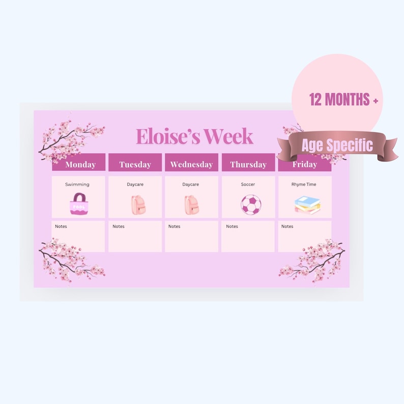 Editable Toddler Routine Chart | Canva Template | Digital Download ...