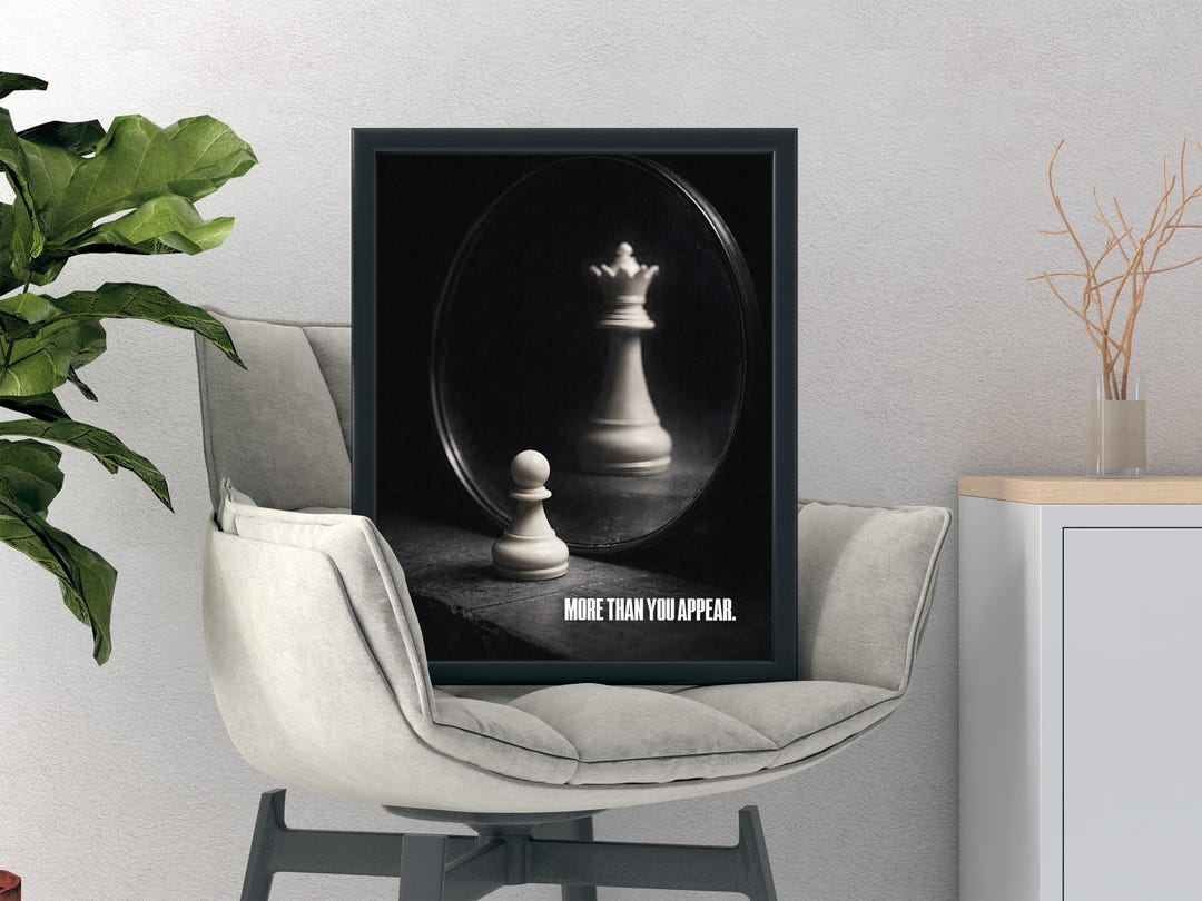 Chess Pawn Queen Reflection Art Print, Motivational Decor (digital ...