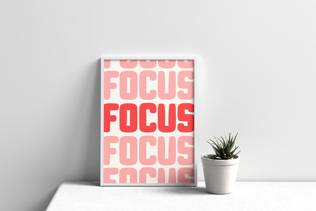 Focus Printable Wall Art Motivational Poster for Home Office Decor - Etsy