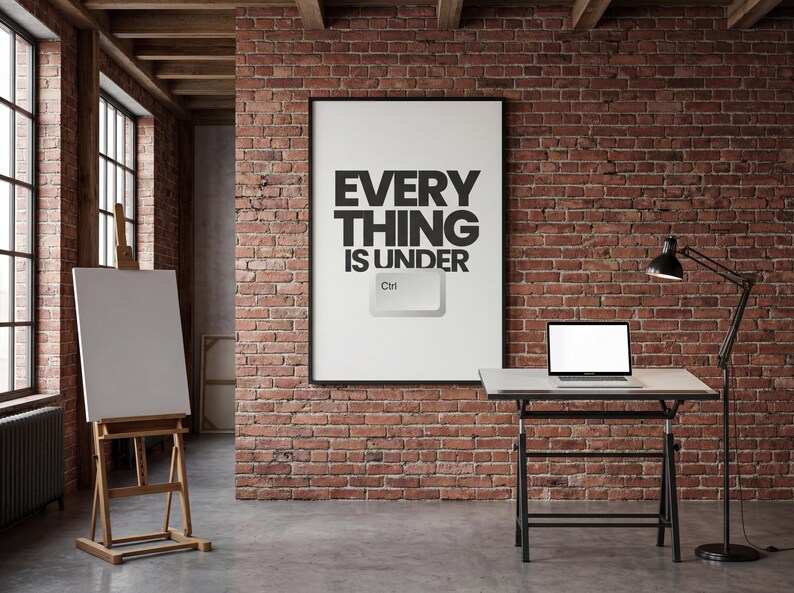 Everything is Under Ctrl Minimal Typography Printable Wall Art - Etsy UK
