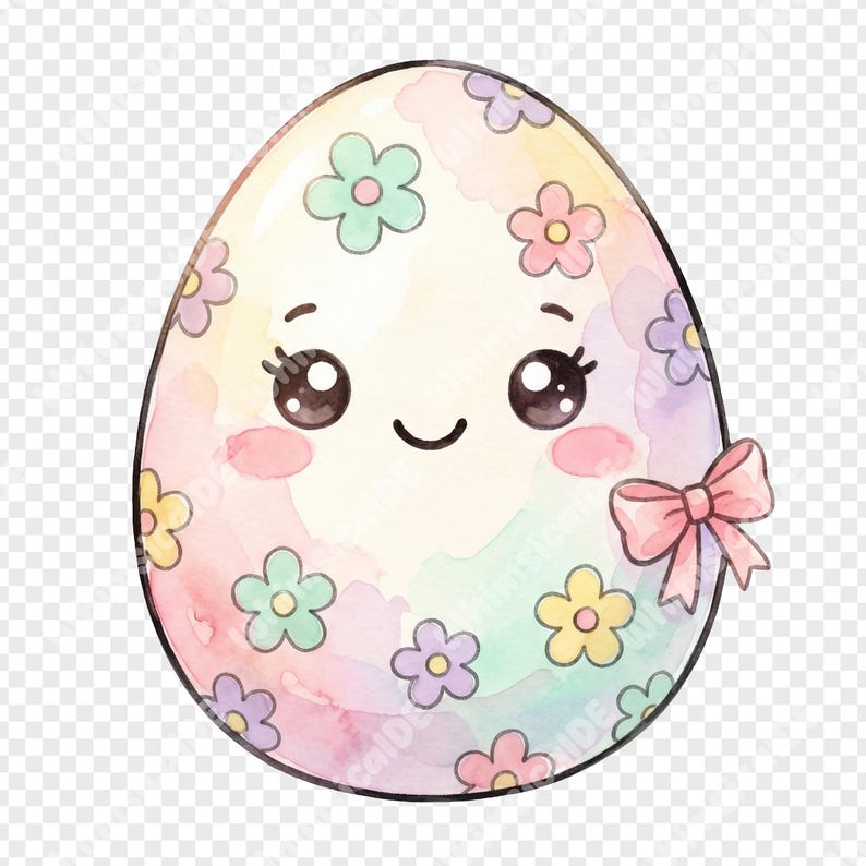 Kawaii Easter Clipart PNG | Cute Spring Characters | Digital Stickers ...