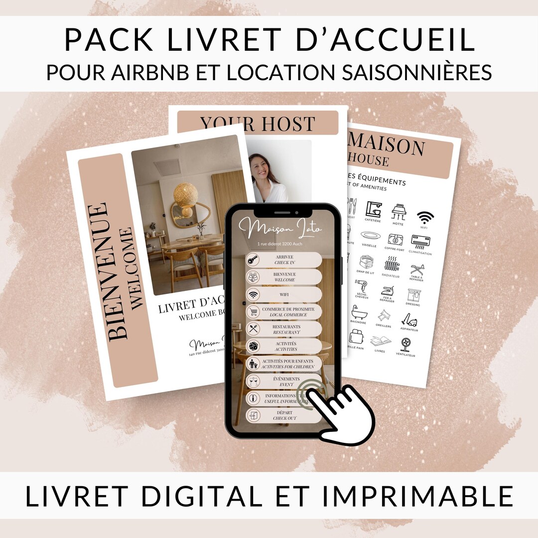 Airbnb Welcome Booklet Pack: Digital for Smartphone + Printable A4/A5 ...