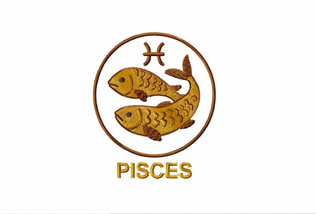 Pisces Zodiac Sign | Machine Embroidery Design | Download (digital ...