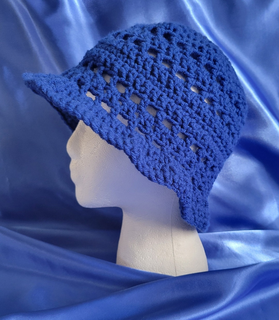 Handmade Crocheted Royal Blue Bucket Hat - Etsy