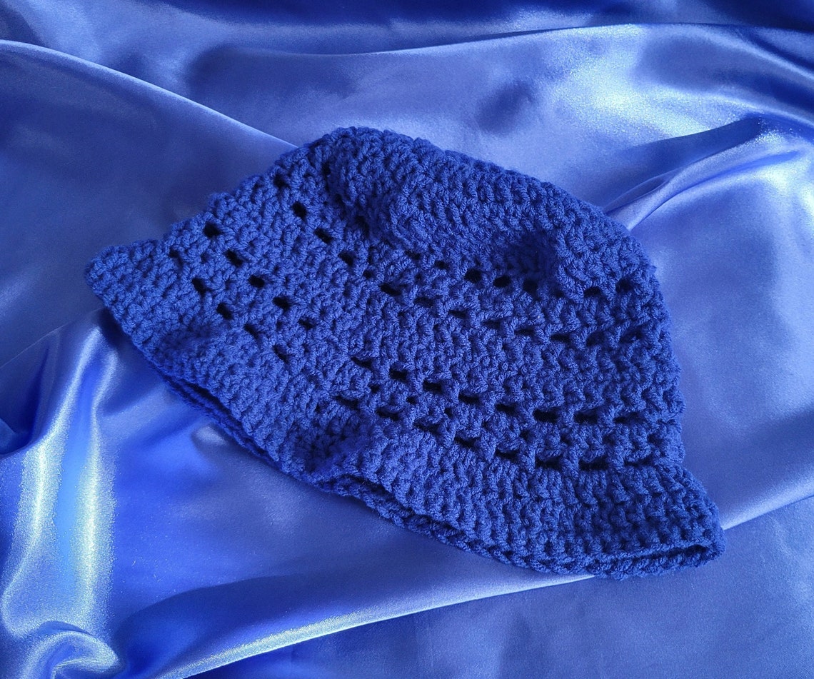 Handmade Crocheted Royal Blue Bucket Hat - Etsy