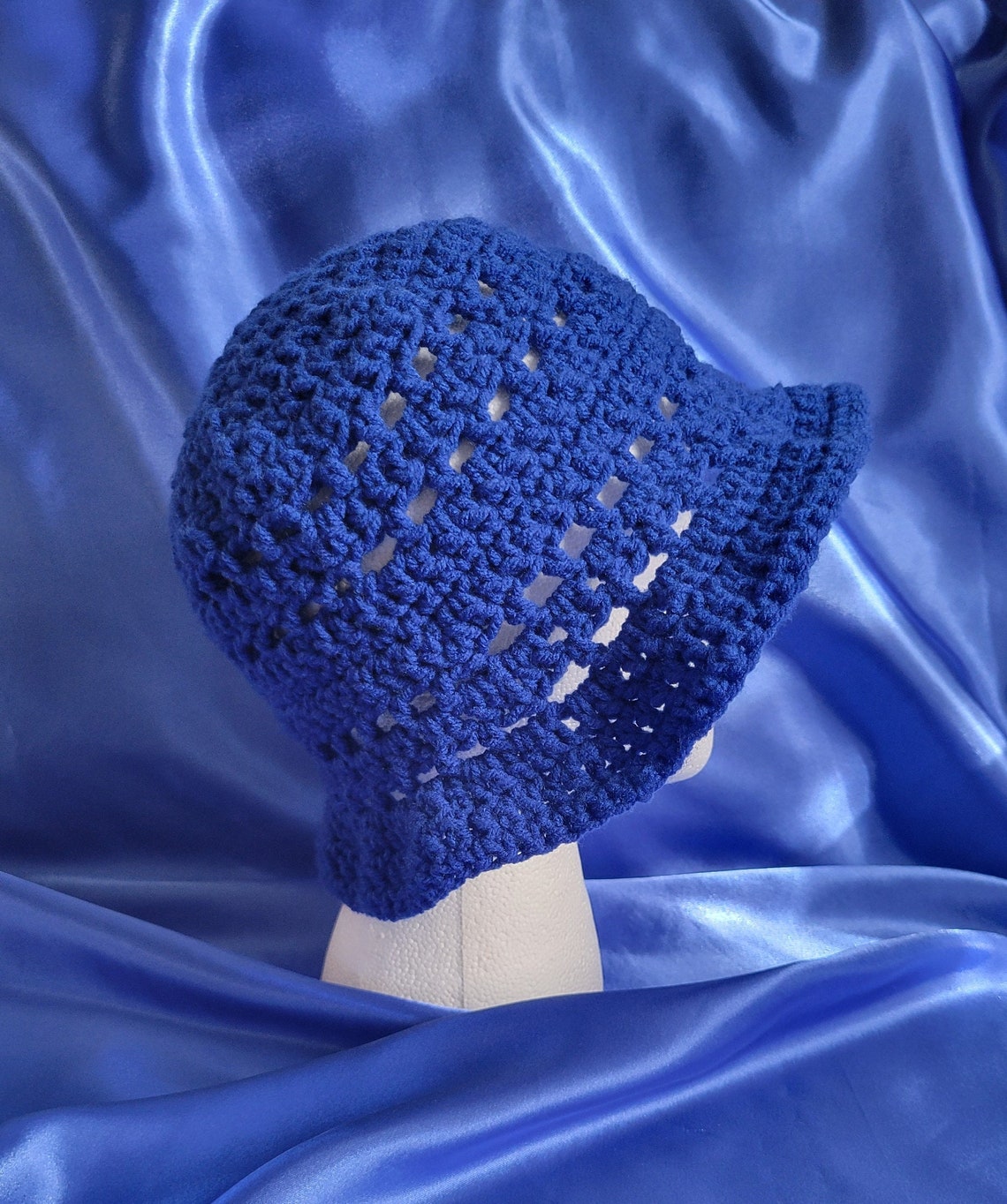 Handmade Crocheted Royal Blue Bucket Hat - Etsy